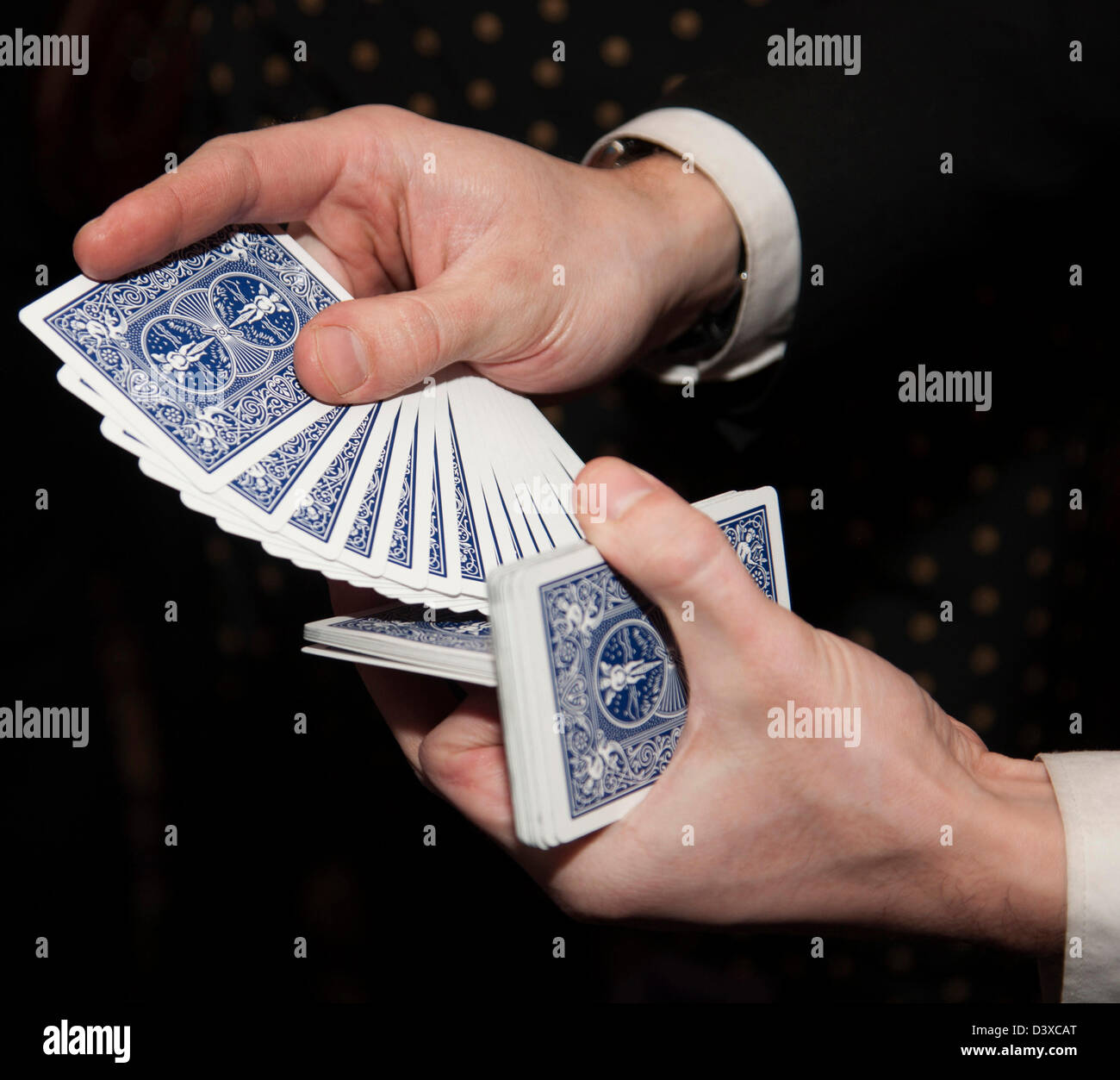 Fanned pack of playing cards Stock Photo - Alamy