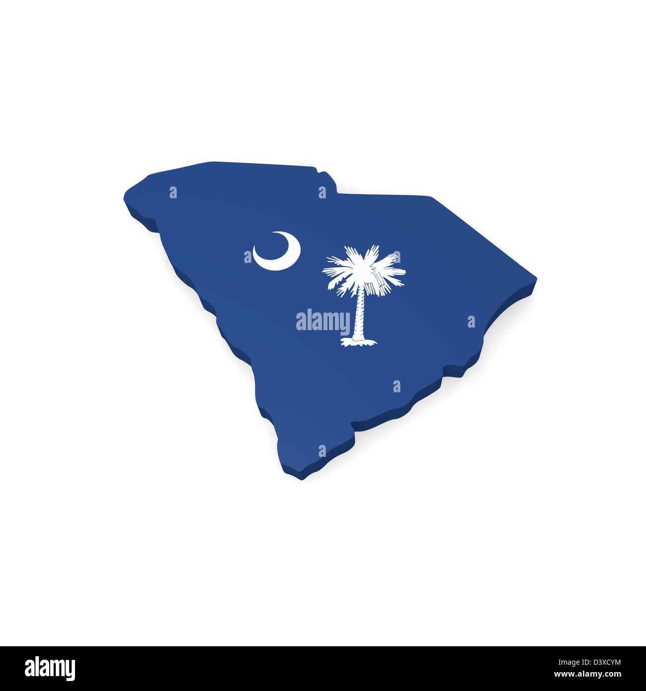 3d map of South Carolina Stock Photo - Alamy
