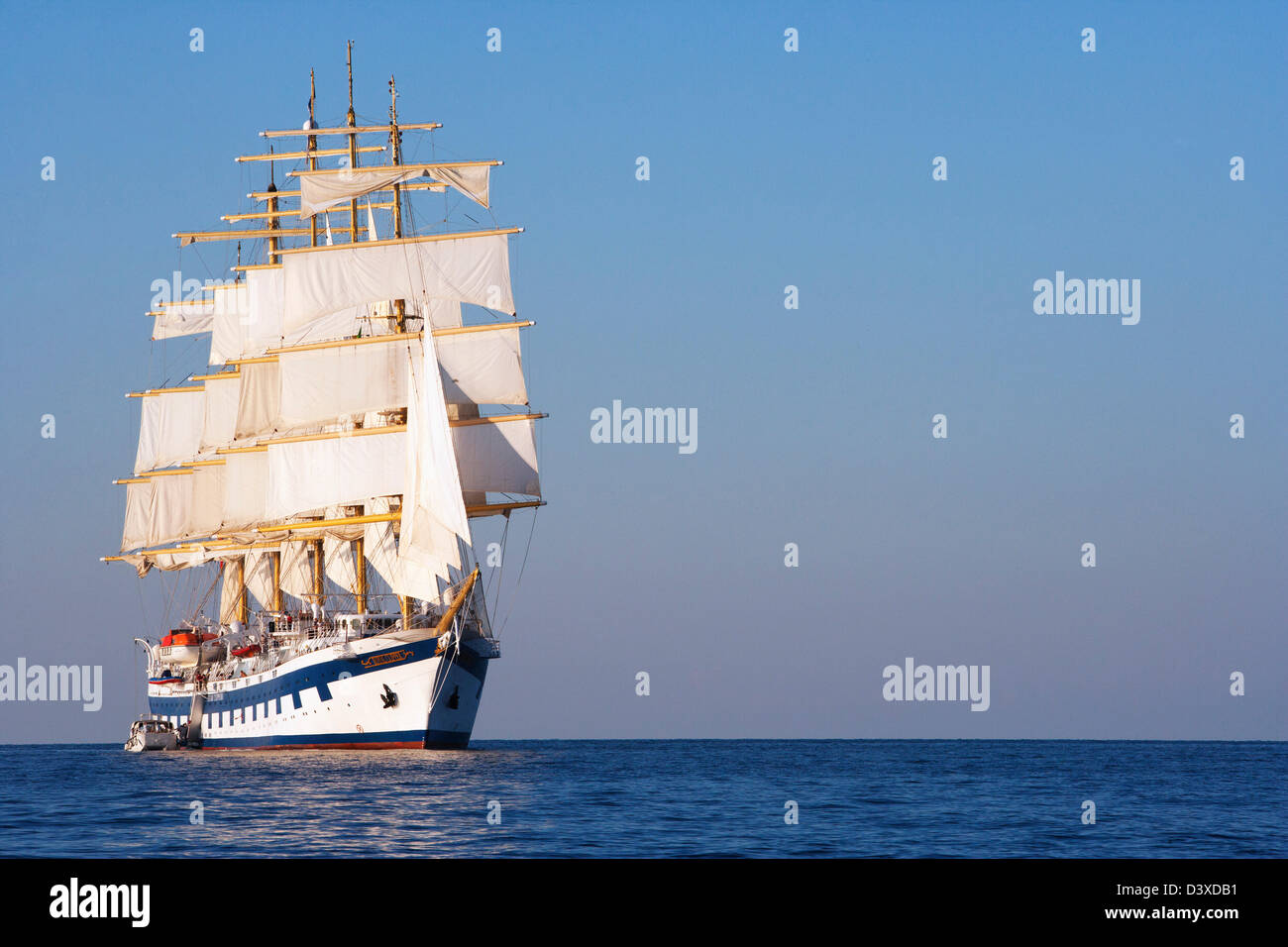 Clipper ship in the sea, Tyrrhenian Sea, Lipari Islands, Province of ...