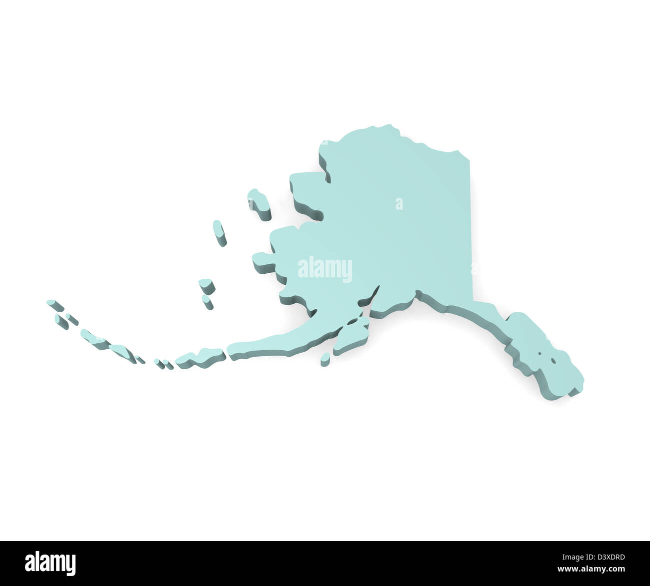 3d map of Alaska Stock Photo - Alamy