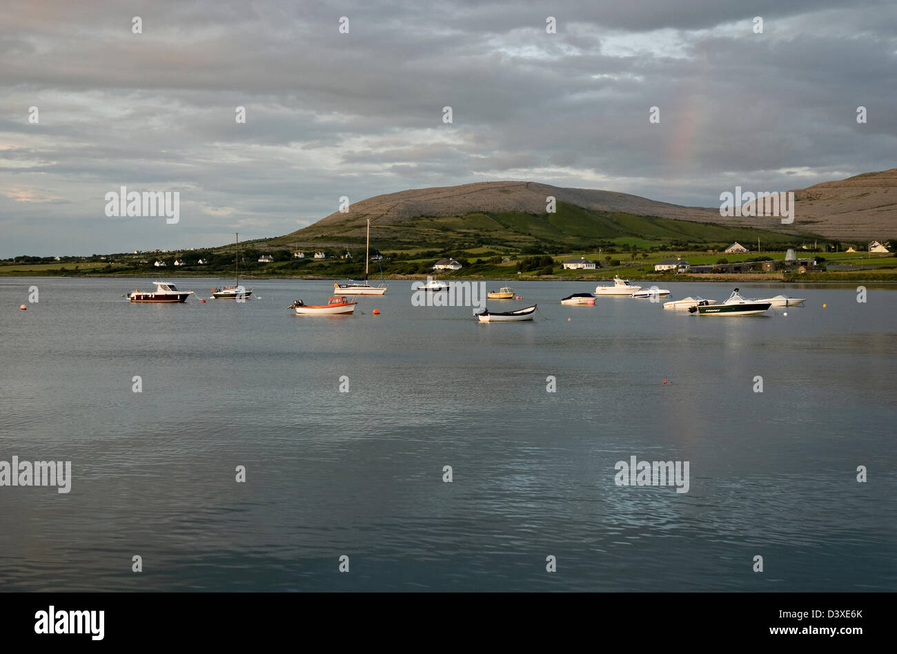 Ballyvaughan Harbour in evening light, The Burren Co Clare, Ireland ...