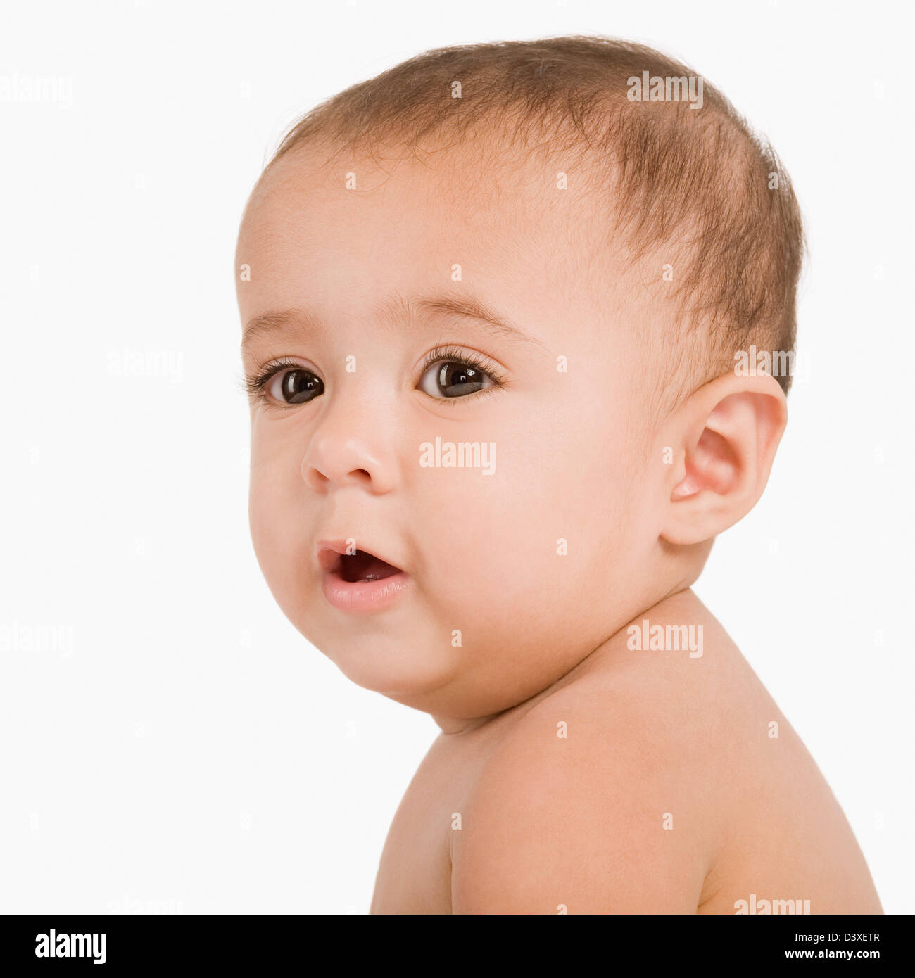 Close-up of a baby boy thinking Stock Photo - Alamy