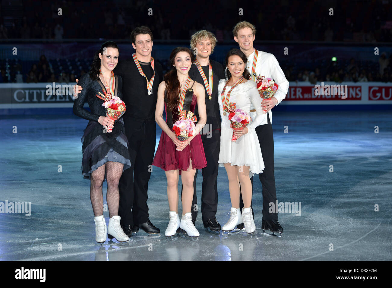 (L to R) Tessa Virtue (CAN), Scott Moir (CAN), Meryl Davis (USA ...
