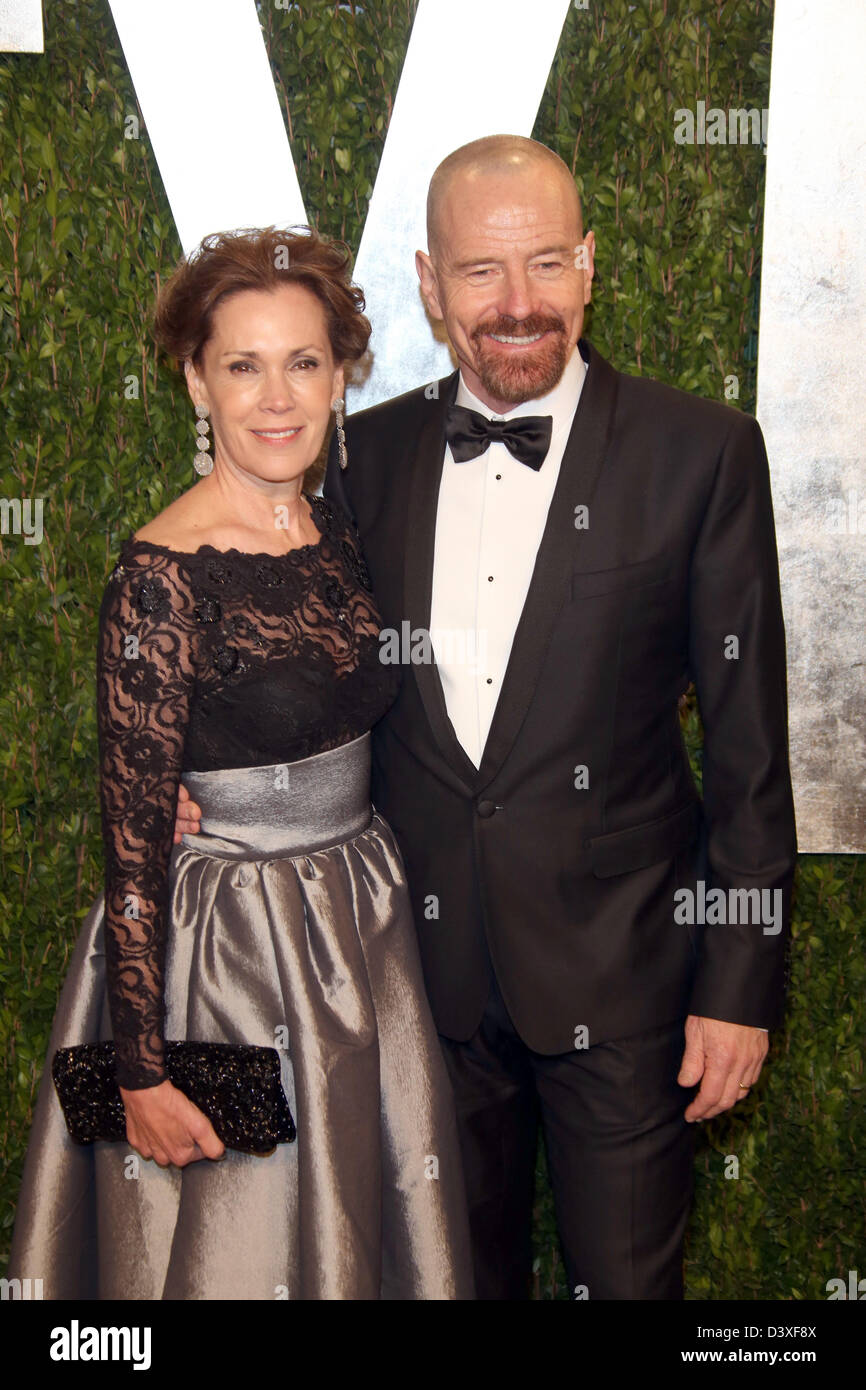 Actor Bryan Cranston and Robin Dearden arrive at the Vanity Fair Oscar ...