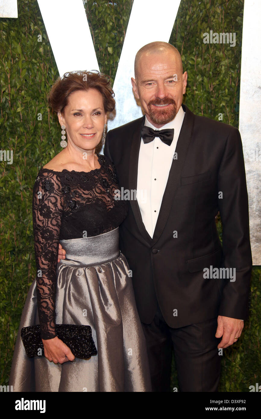 Actor Bryan Cranston and Robin Dearden arrive at the Vanity Fair Oscar ...