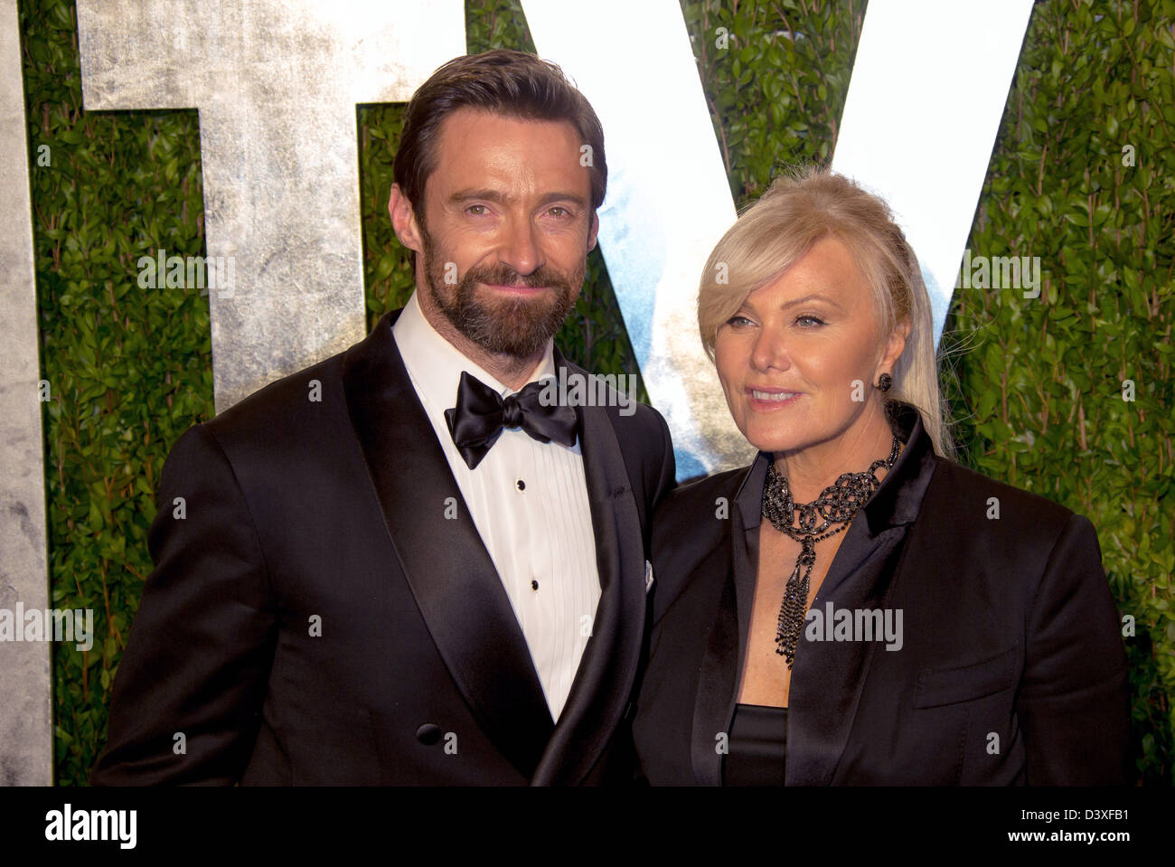 Actor Hugh Jackman and Deborra-Lee Furness arrive at the Vanity Fair ...