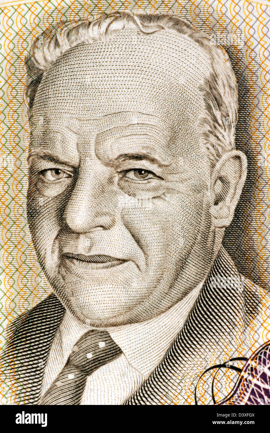Hayim Nahman Bialik (1873-1934) on 10 Lirot 1968 Banknote from Israel ...