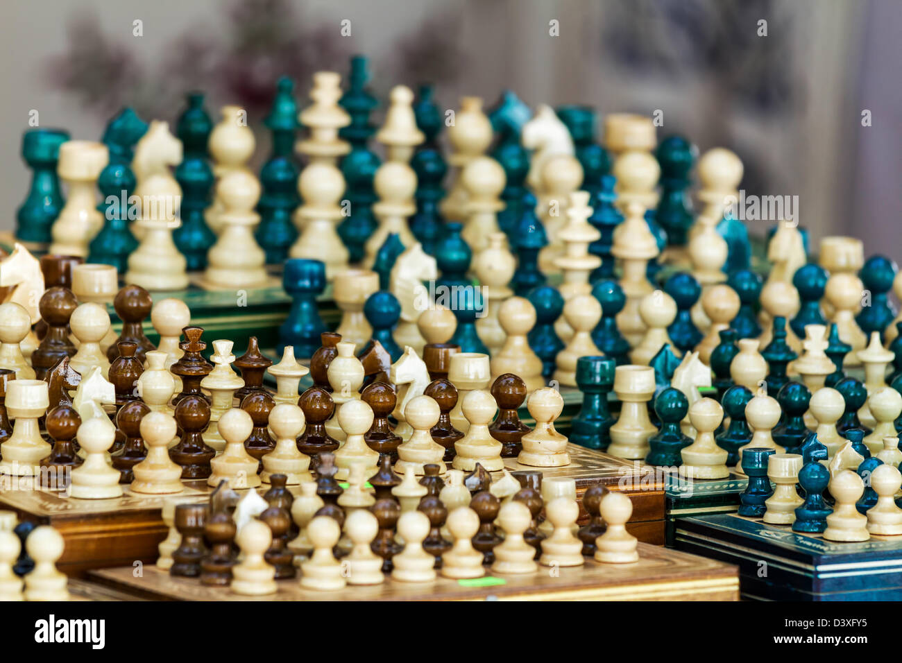 Beautiful color chess pieces Stock Photo - Alamy