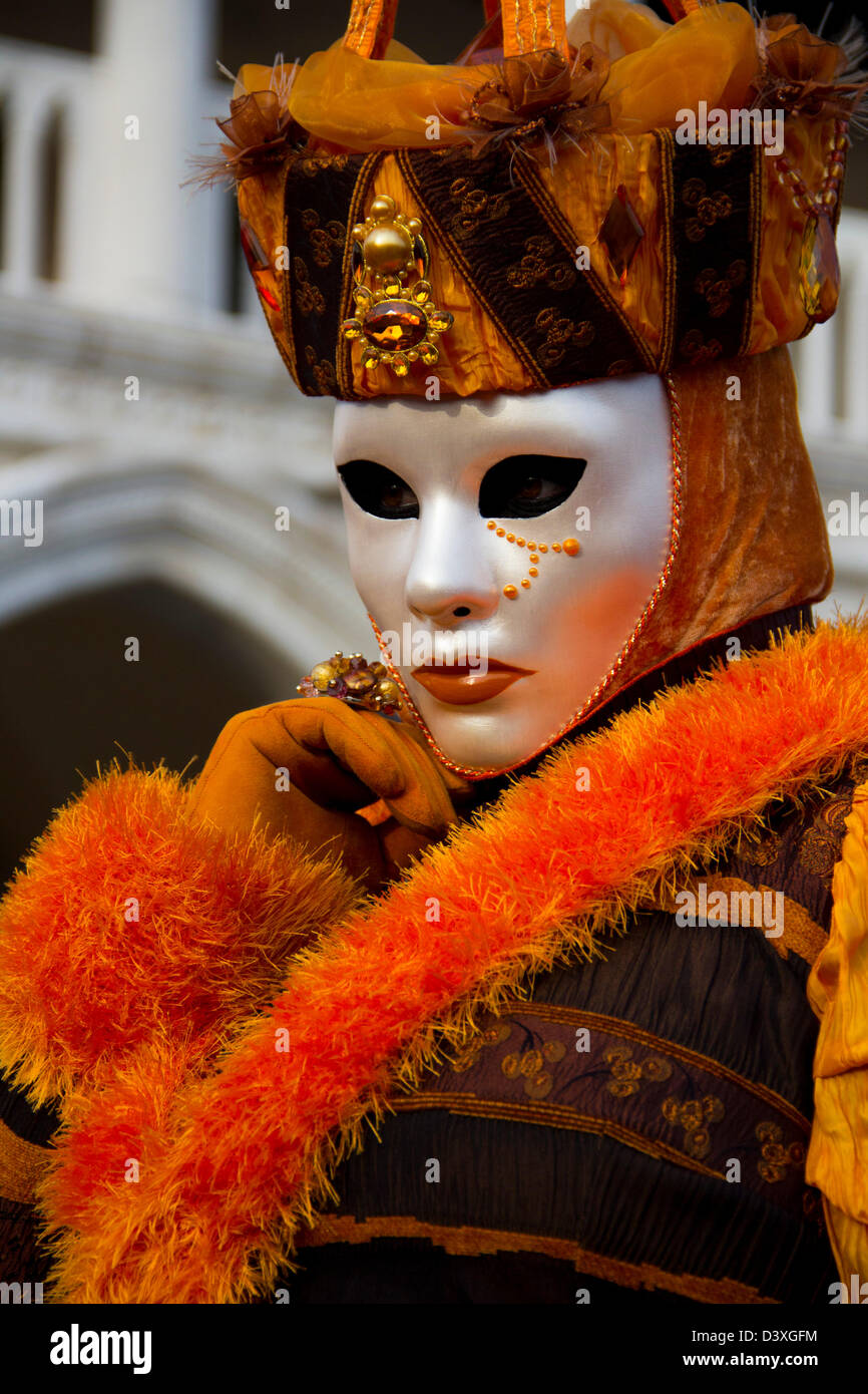 Woman with mask and costume at the Carnival of Venice, Italy, Venice ...