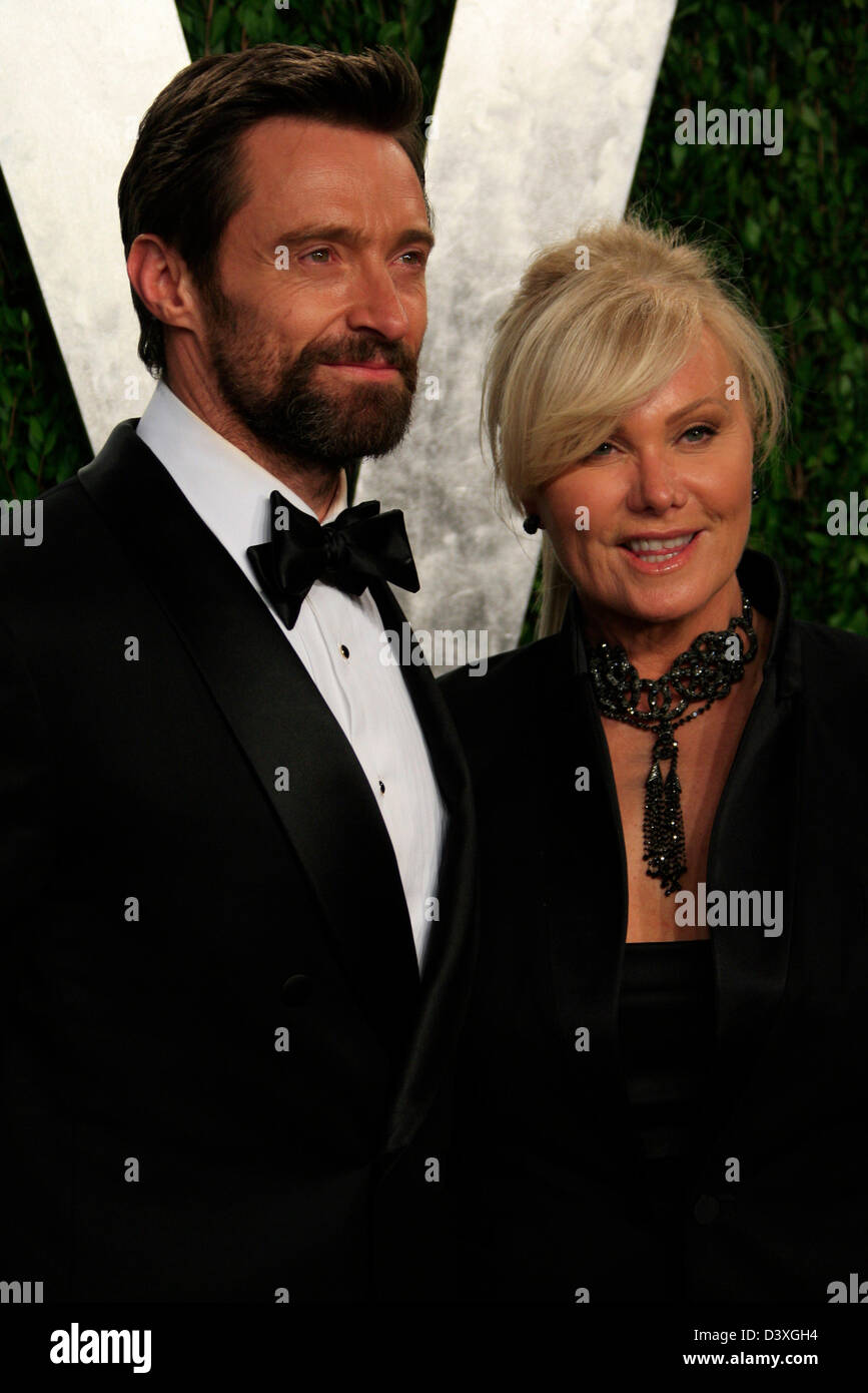 HUGH JACKMAN & DEBORRA LEE-FURNESS 2013 VANITY FAIR OSCAR PARTY SUNSET ...