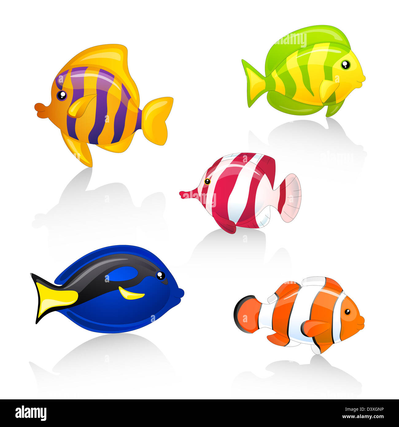 Cartoon Sea Creatures Stock Photo - Alamy