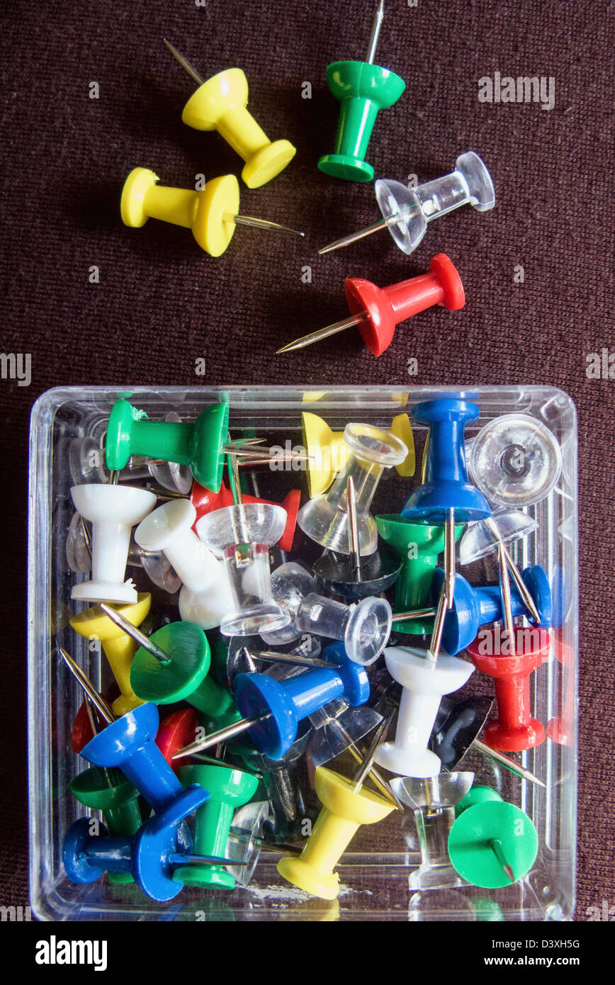 Box of Plastic Pins Stock Photo - Alamy