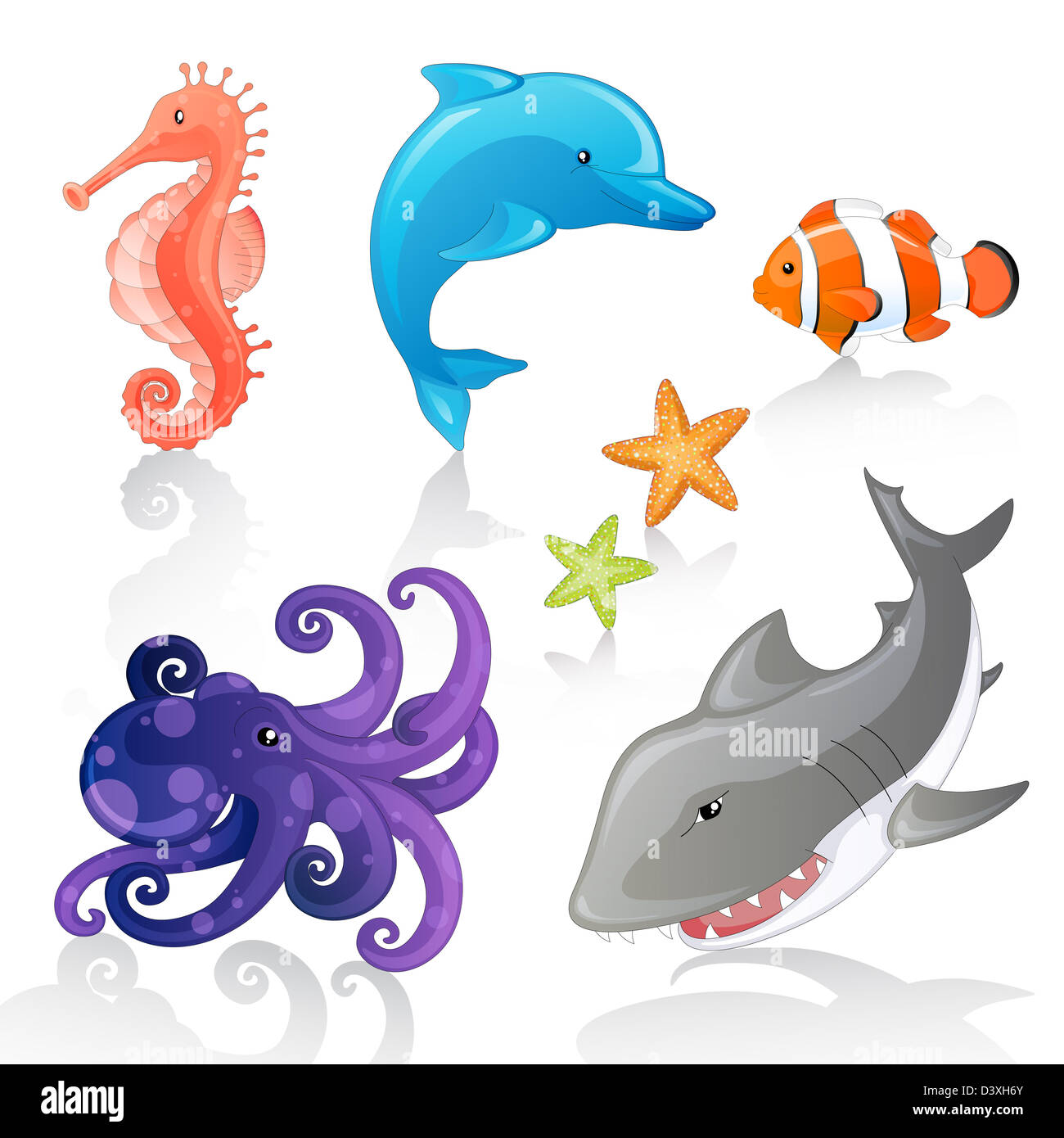 Red exotic fish cartoon Cut Out Stock Images & Pictures - Alamy