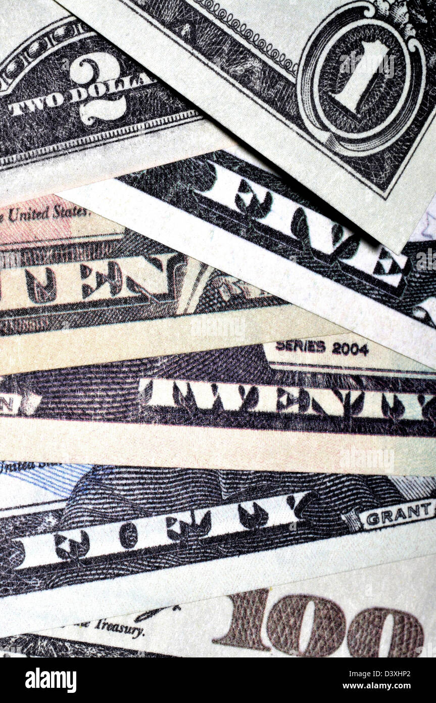 Complete set of US dollar bills, from $1 to $100 Stock Photo - Alamy