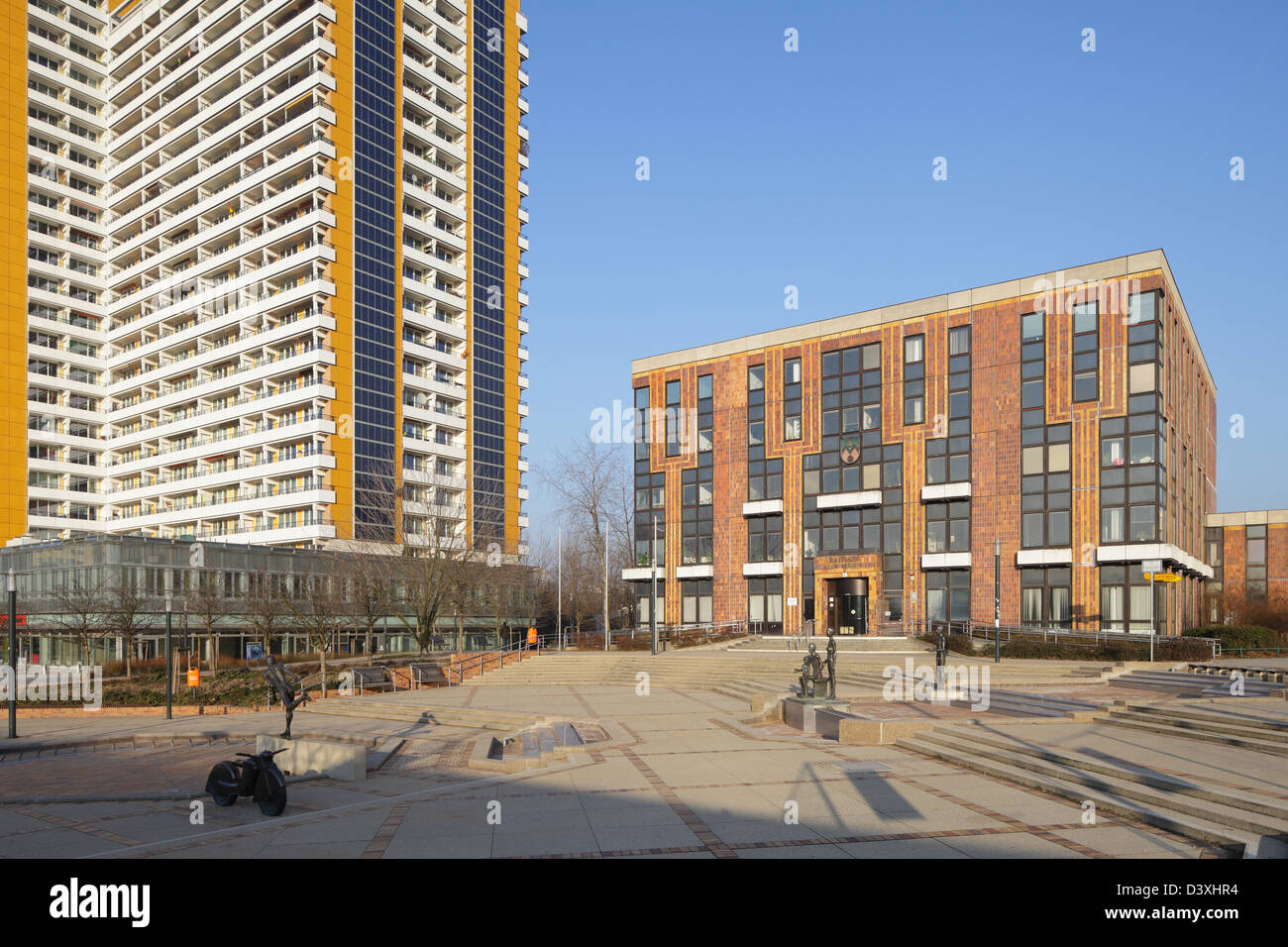 Berlin, Germany, Hall Marzahn and slab on Helene Weigel place Stock ...