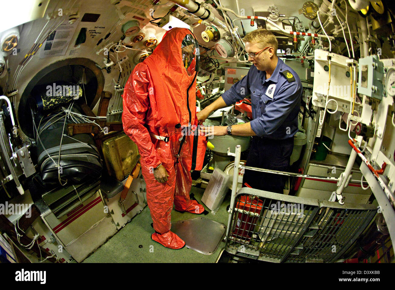 Testing Immersion equipment in Nuclear Submarine HMS Talent Stock Photo ...