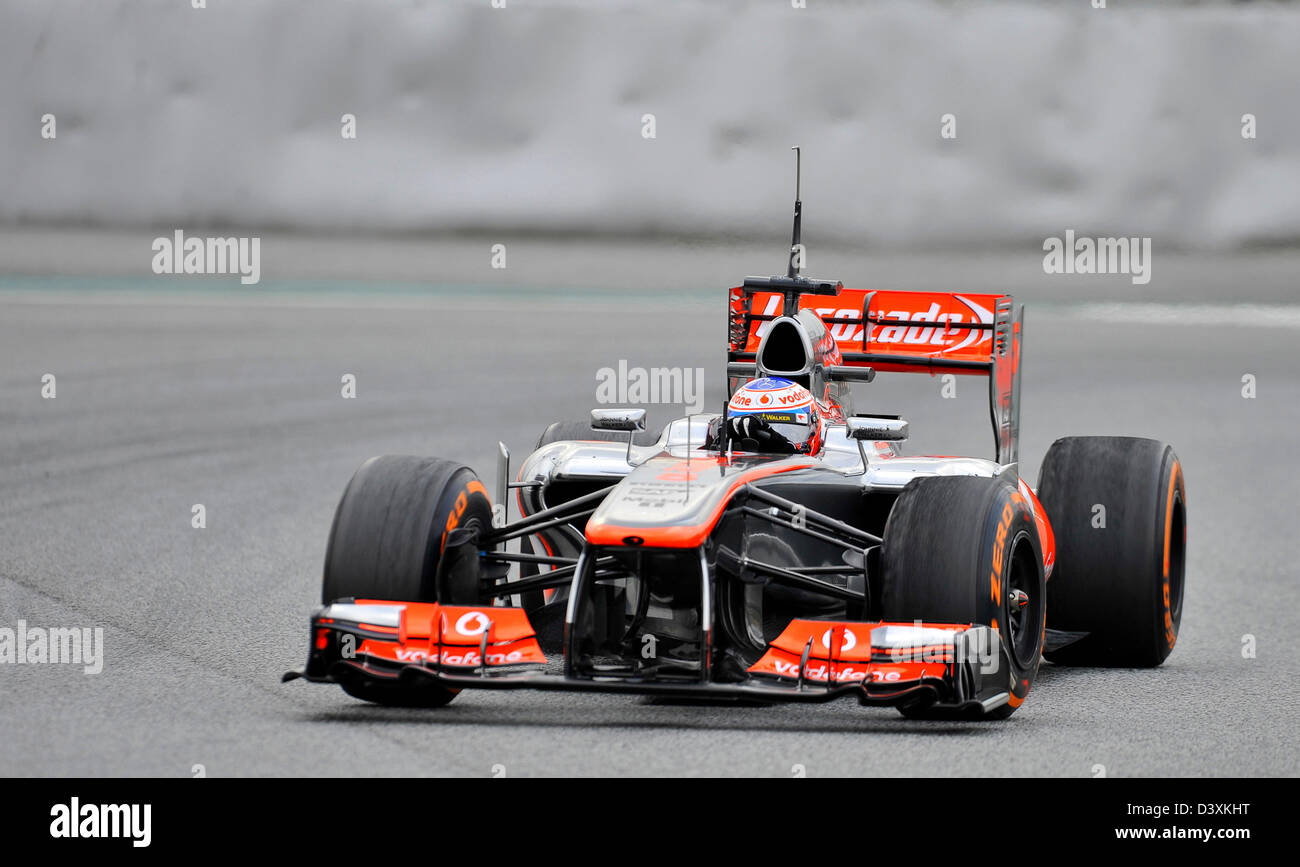 Jenson Button (GBR),McLaren Mercedes MP4-28 during Formula One tests on ...