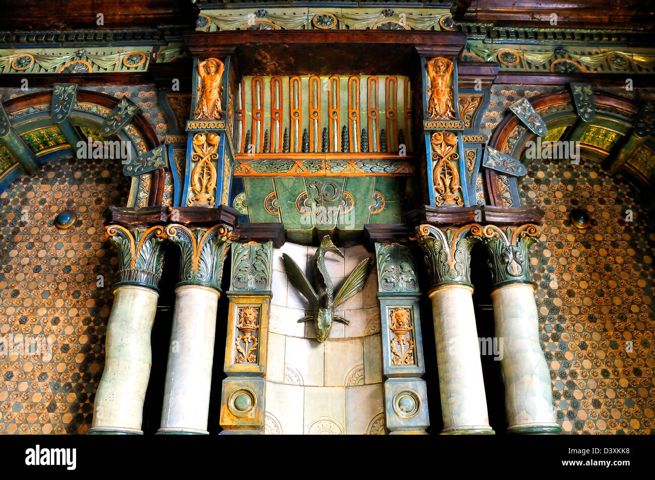 London, England, UK. Foyer of Lloyds Bank Law Courts branch (1883), 215 ...
