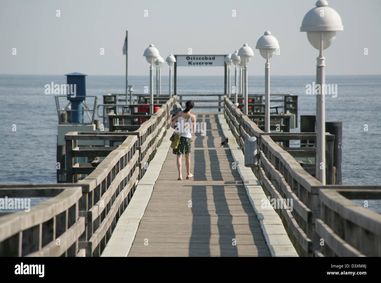 Koserow, Germany, mother with child on the Seebruecke Stock Photo - Alamy