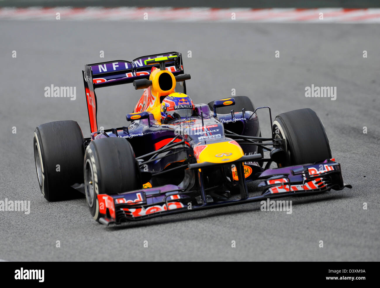 Mark Webber (AUS) , Red Bull Racing RB9 during Formula One tests on ...
