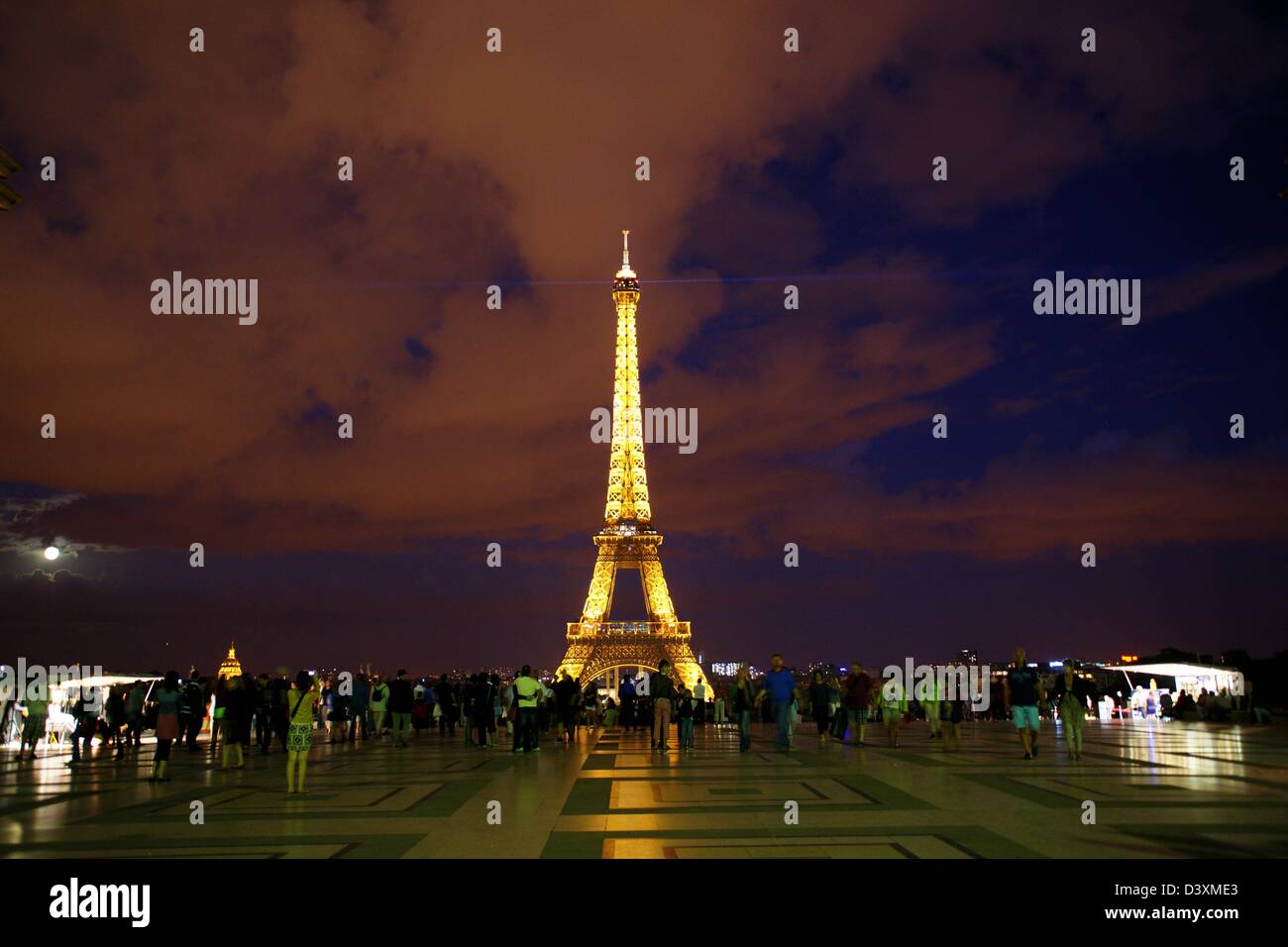 The Eiffel Tower Illuminated at Night Stock Photo - Alamy