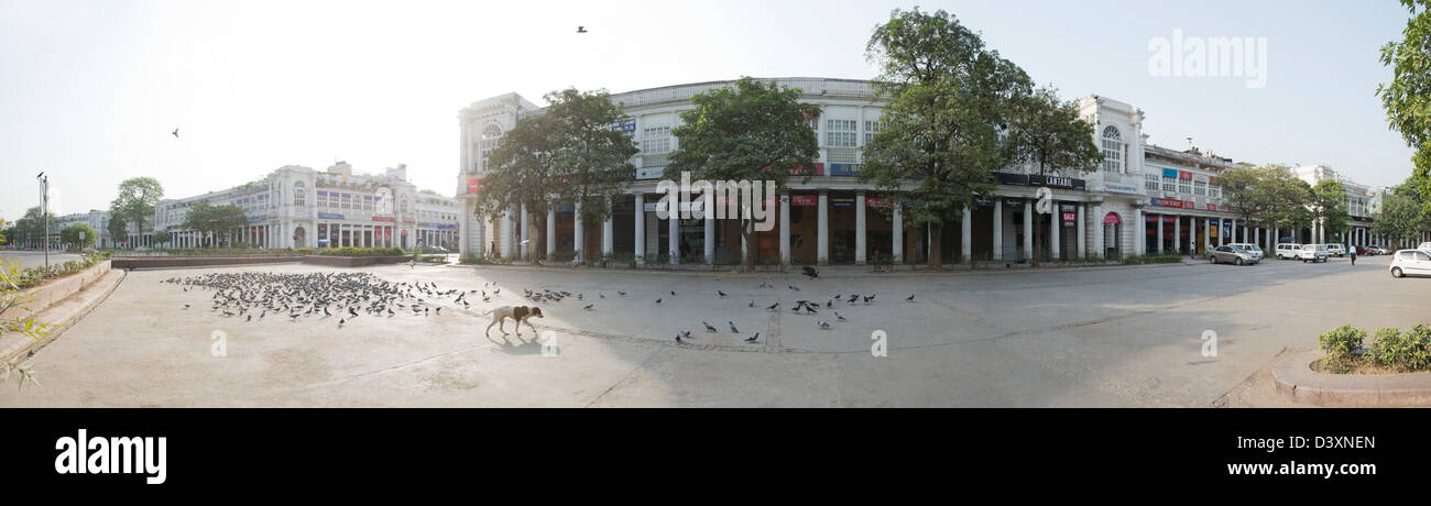 Panoramic view of a market, Connaught Place, New Delhi, Delhi, India ...
