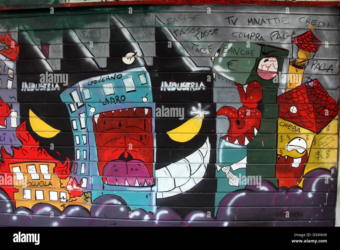 Rome, Italy. 26th February 2013. anti government protest graffiti ...