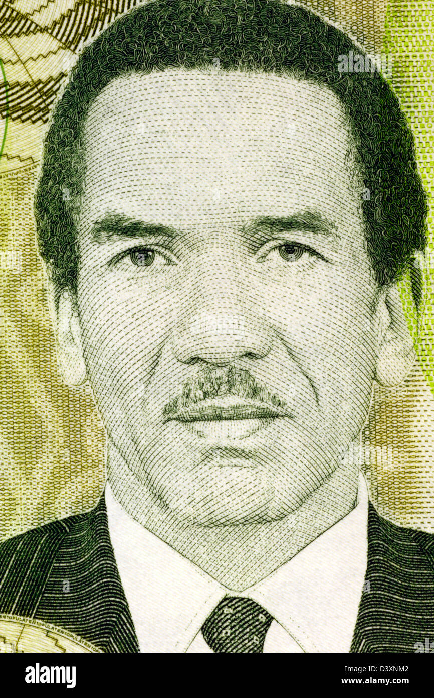 Seretse Khama (1921-1980) on 10 Pula 2009 Banknote from Botswana ...