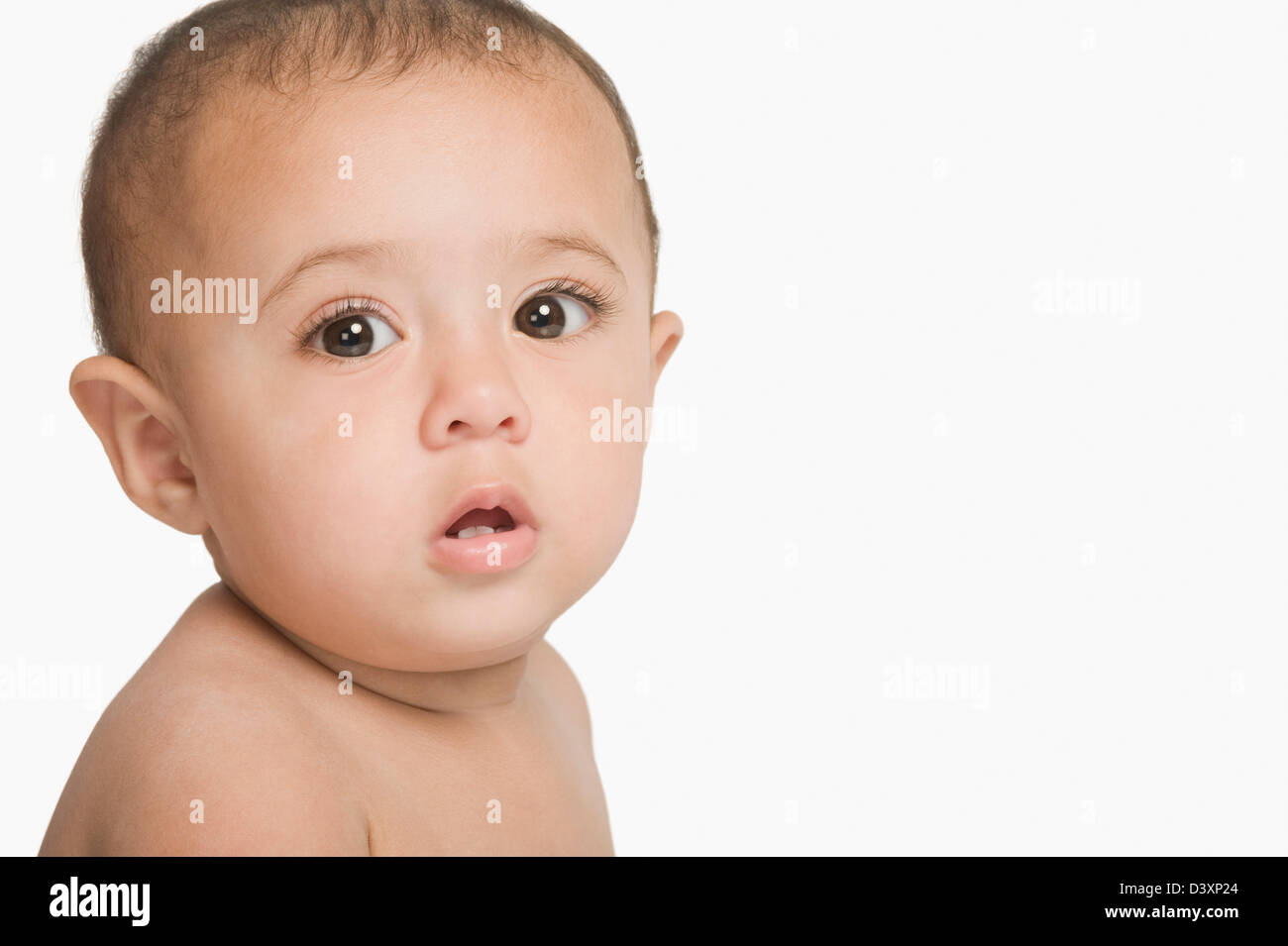 Close-up of a baby boy thinking Stock Photo - Alamy