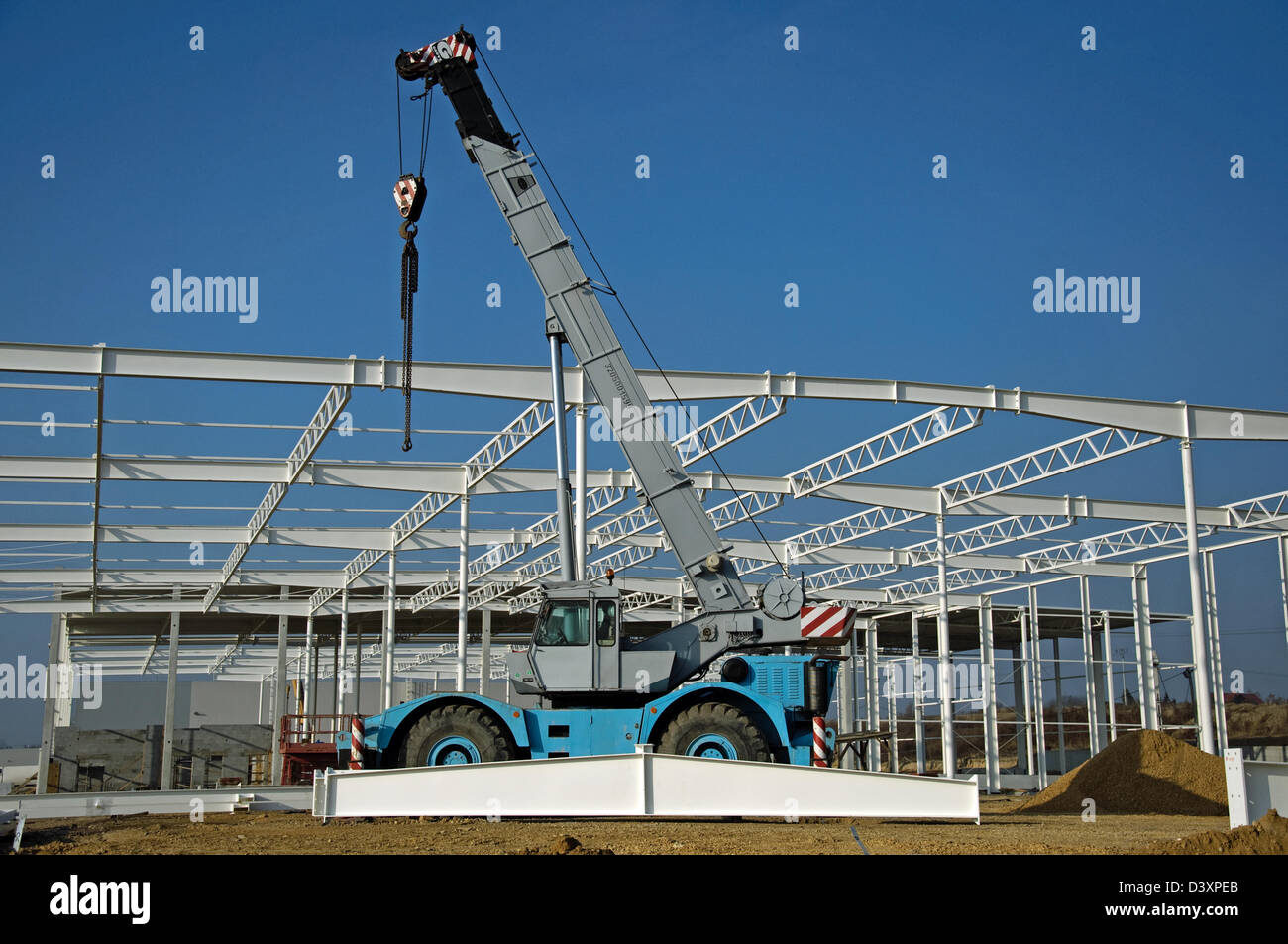 Photo of construction site of modern warehouse Stock Photo - Alamy
