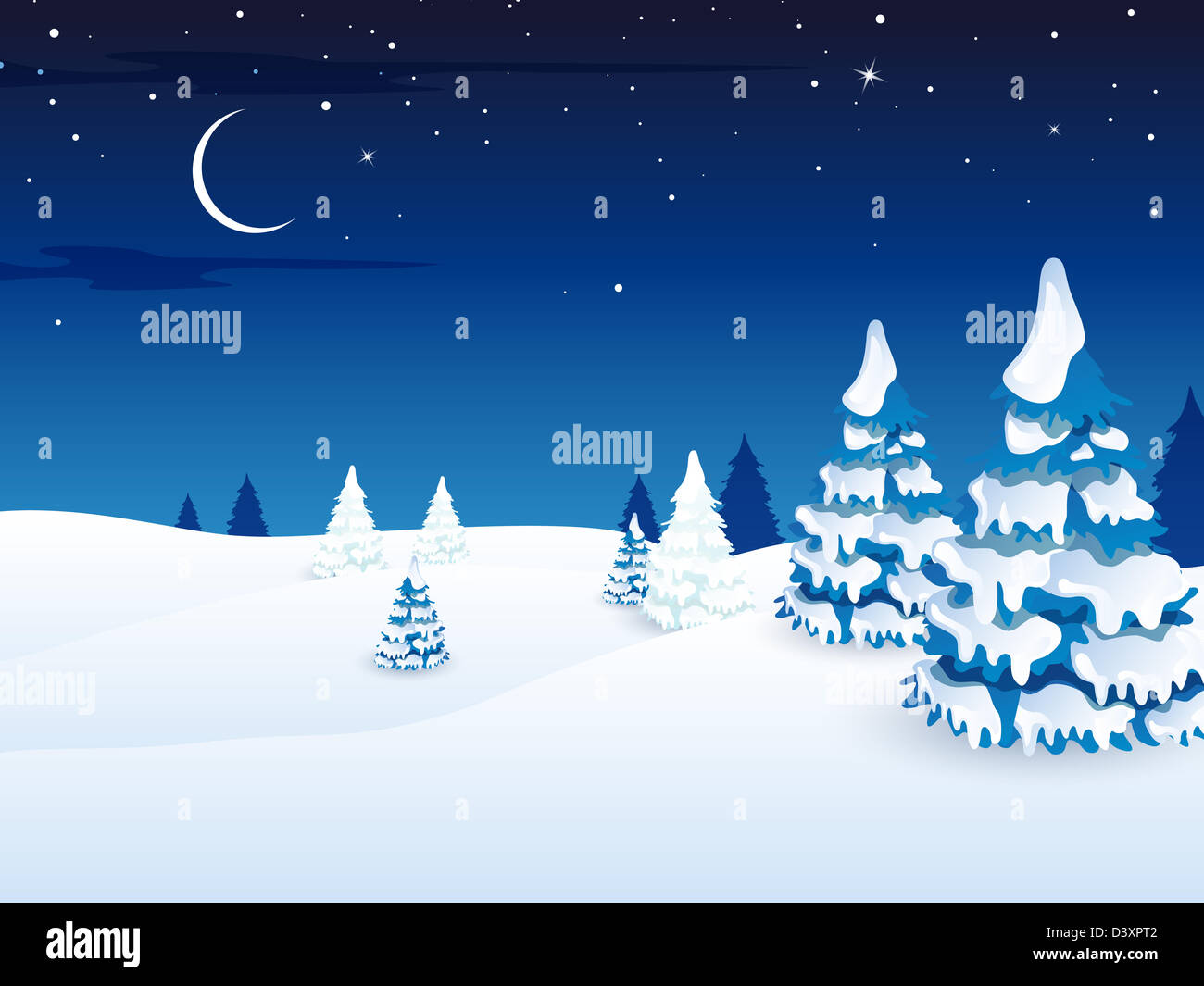 Line drawing winter landscape winter hi-res stock photography and ...