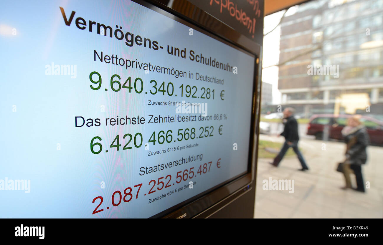 The assets clock shows the current state of Germany's assets and debts ...