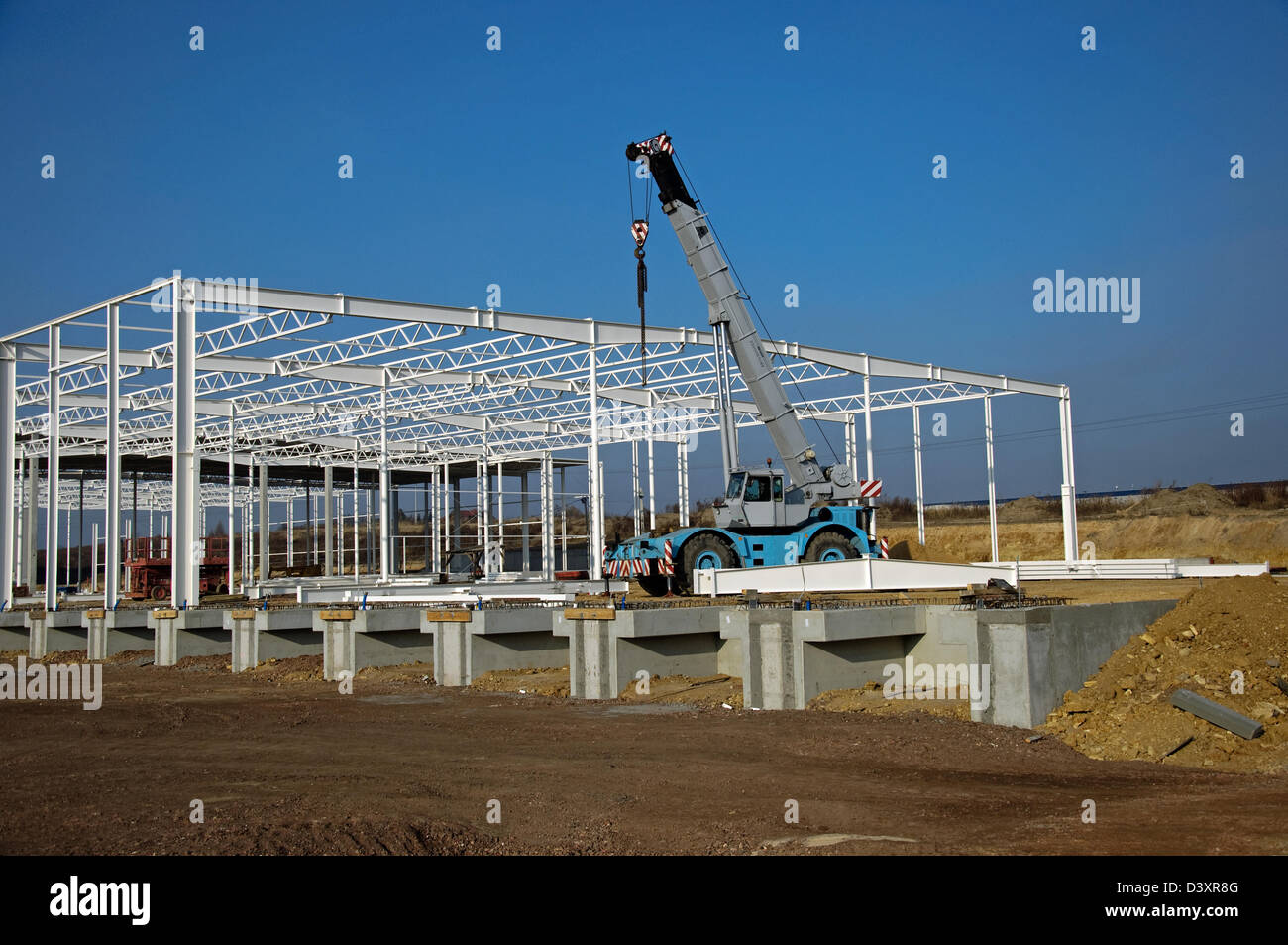 Photo of construction site of modern warehouse Stock Photo - Alamy