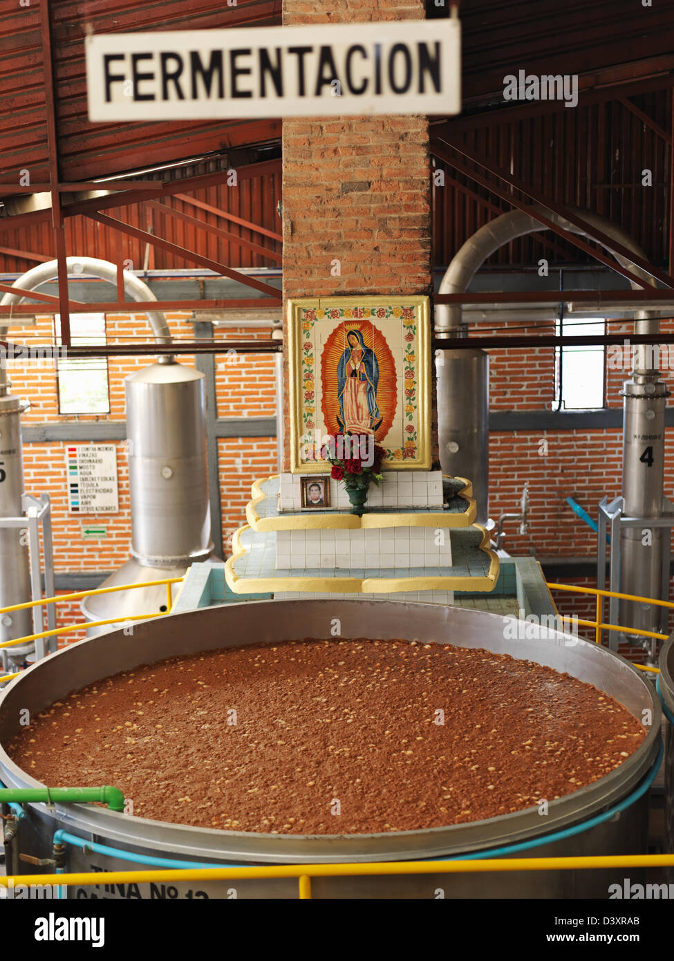 Mexico Jalisco Tequila, fermentation vats for the production of tequila ...