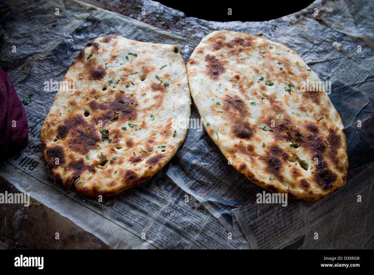 Close-up of Indian breads (Kulcha), Amritsar, Punjab, India Stock Photo ...