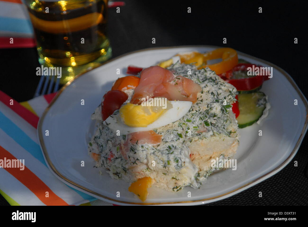 Slice of Swedish smorgastarta Stock Photo - Alamy