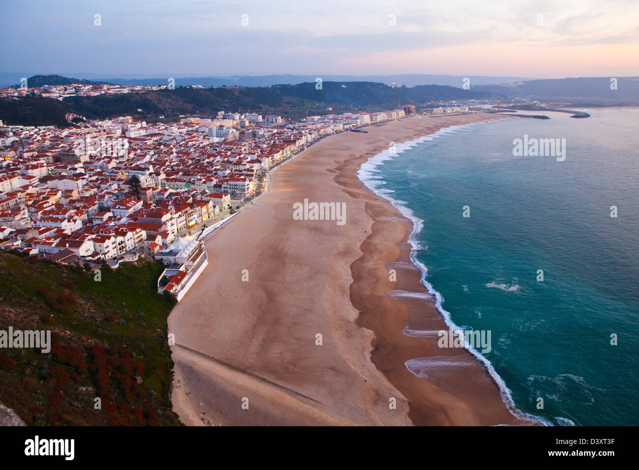 Overlooking beach town nazare portugal hi-res stock photography and ...