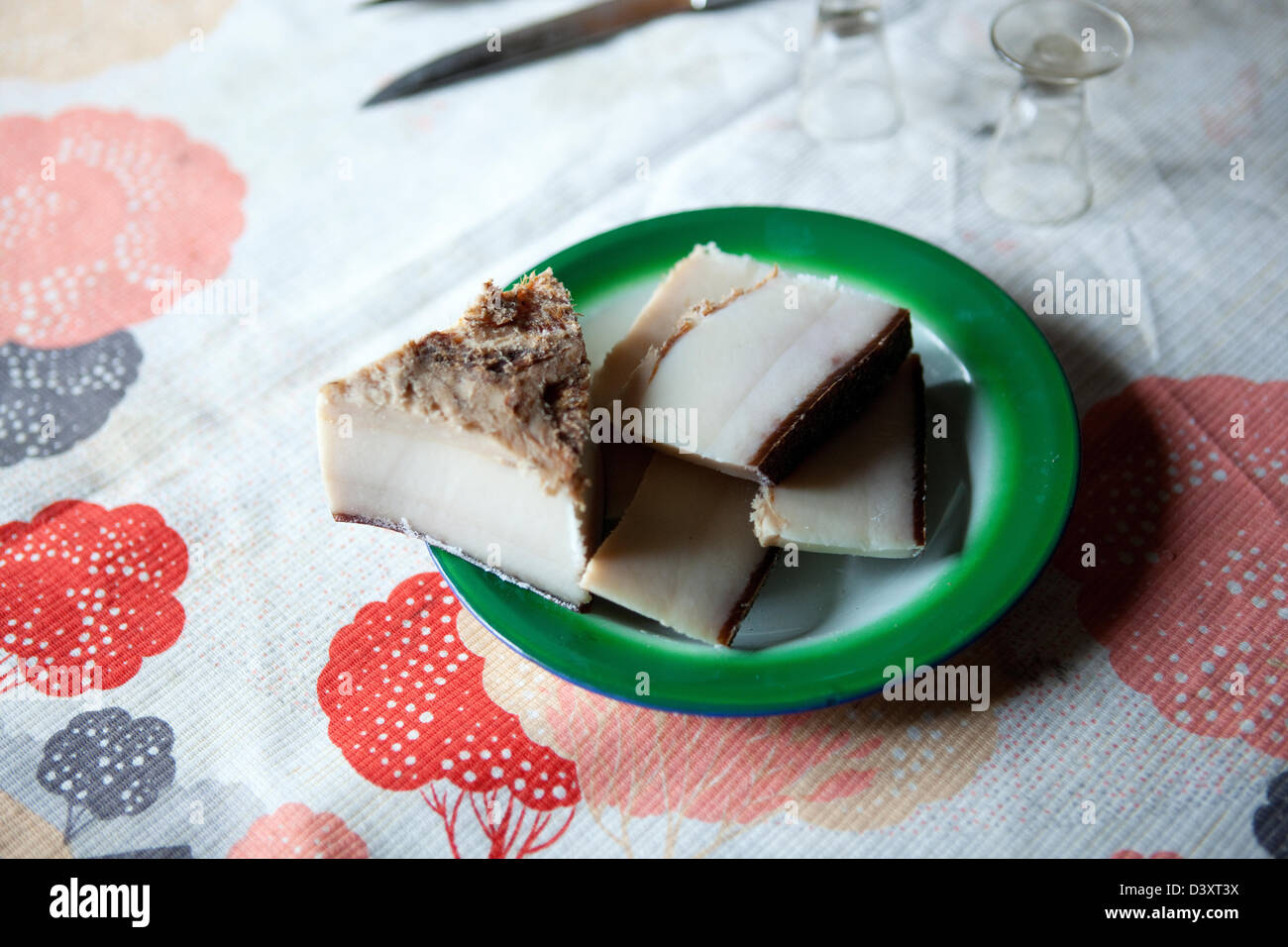 Borscha, Romania, bacon on a plate in a parlor Stock Photo - Alamy