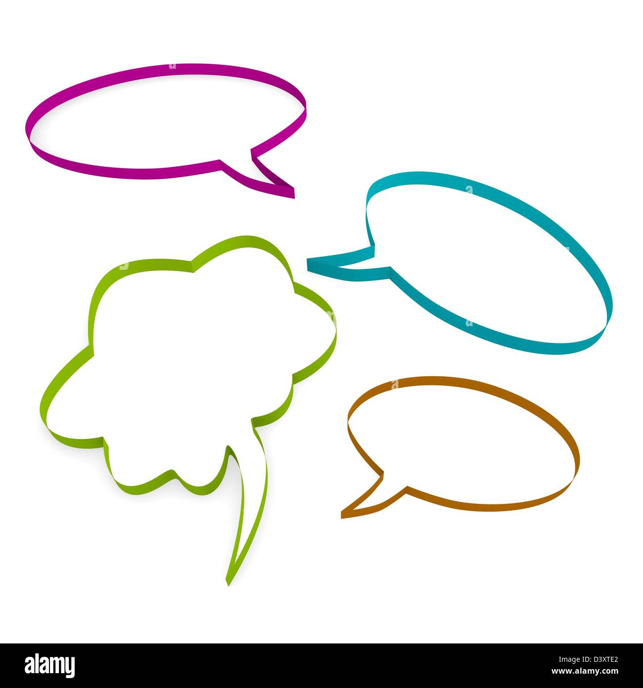 Speech bubbles, 3d communication concept Stock Photo - Alamy