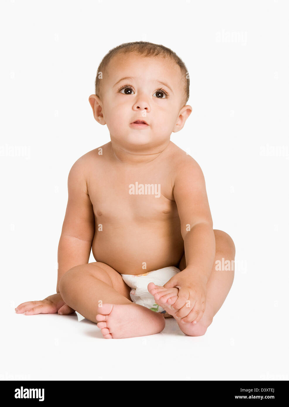 Baby boy thinking Stock Photo - Alamy