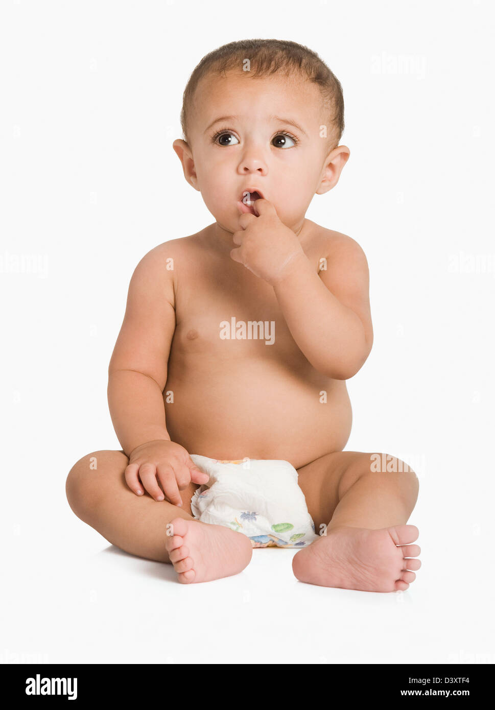 Baby boy thinking Stock Photo - Alamy