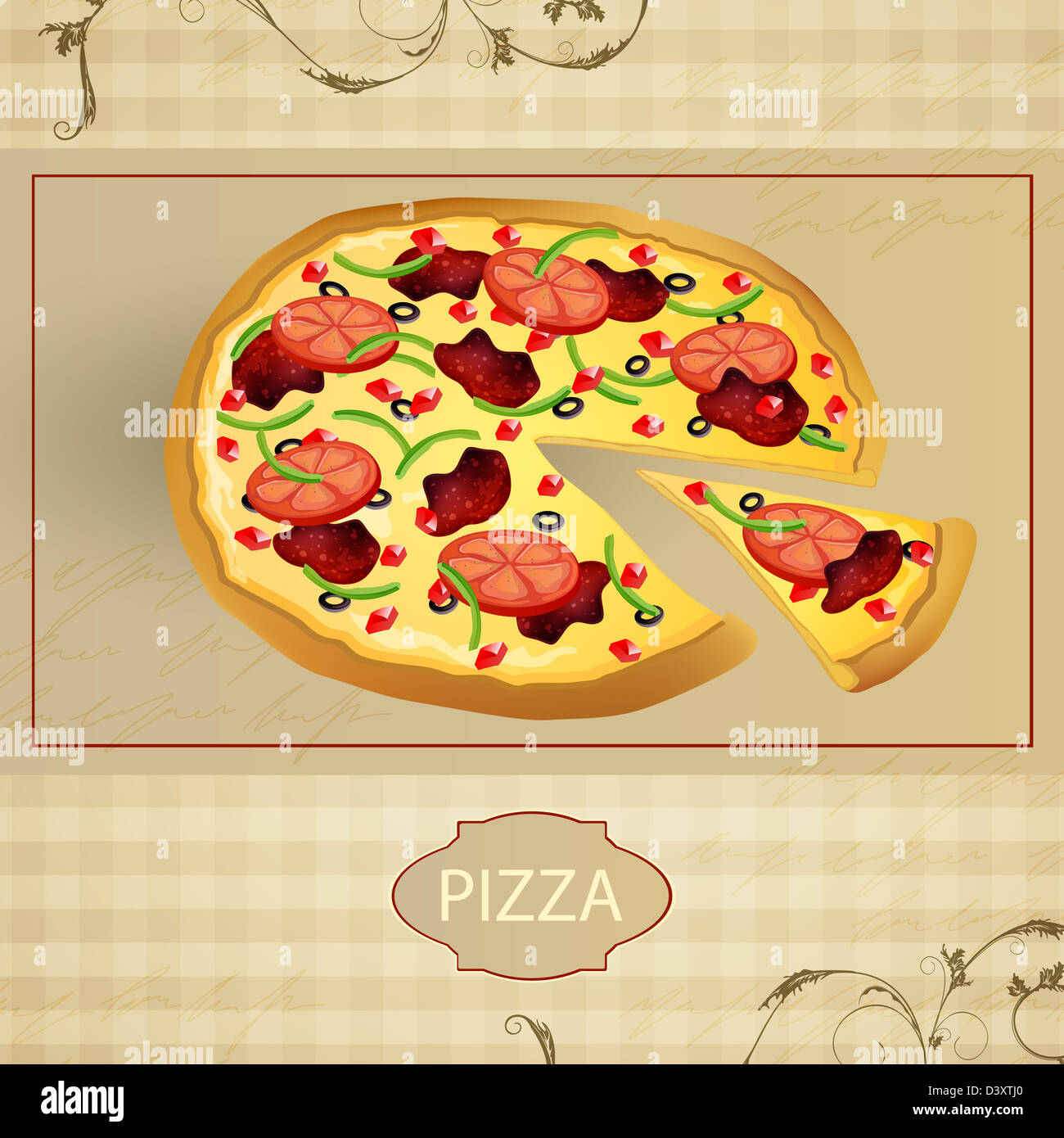 Menu Card with a Pizza Stock Photo - Alamy