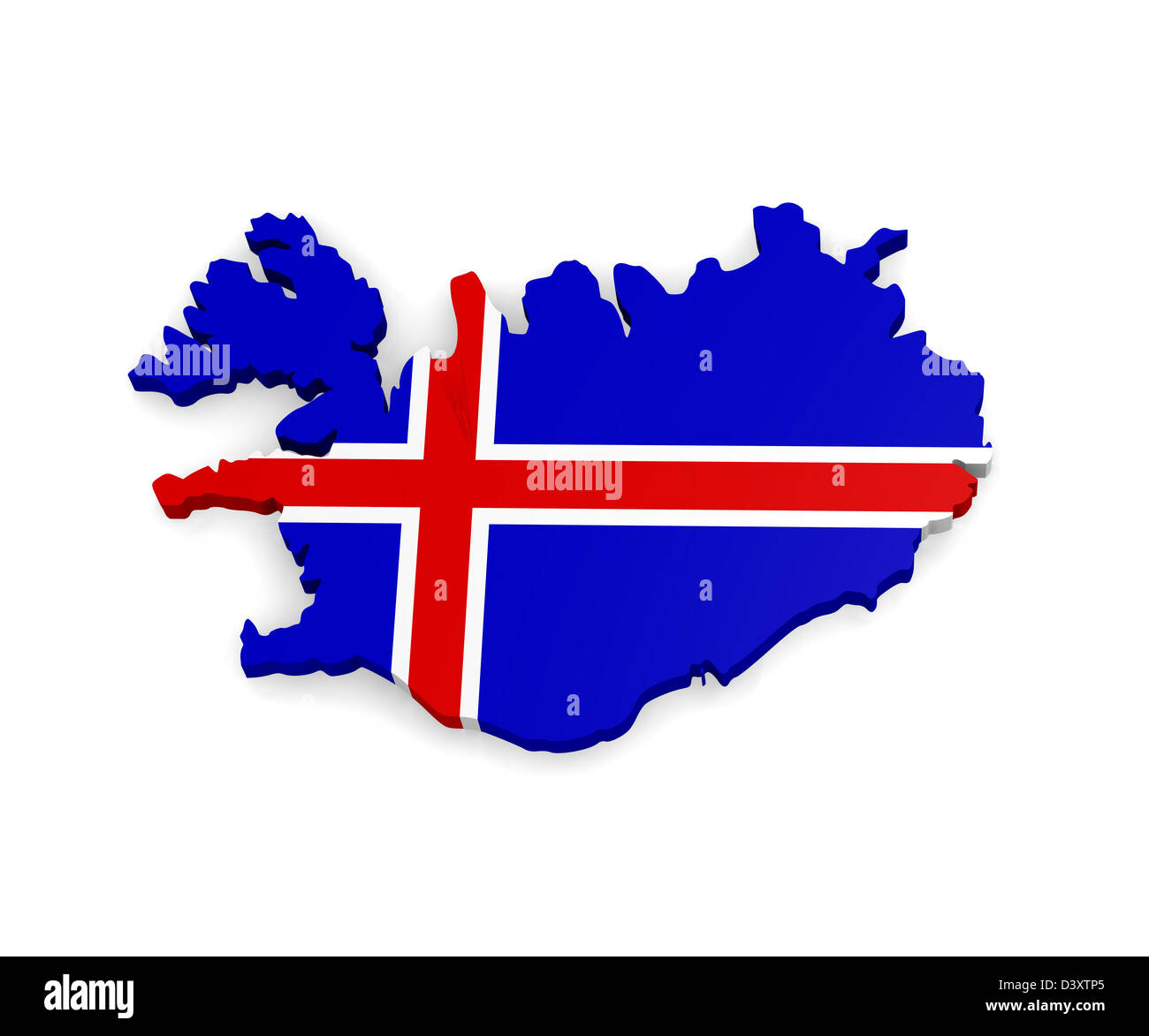 3d map of Iceland Stock Photo - Alamy