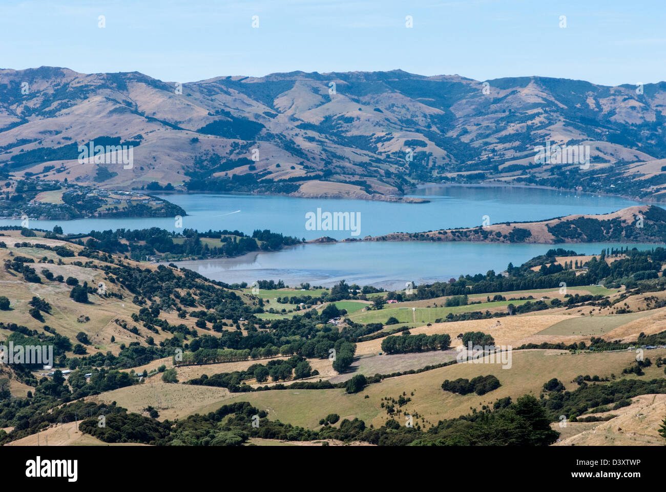 Akoroa Harbour, New Zealand Stock Photo - Alamy