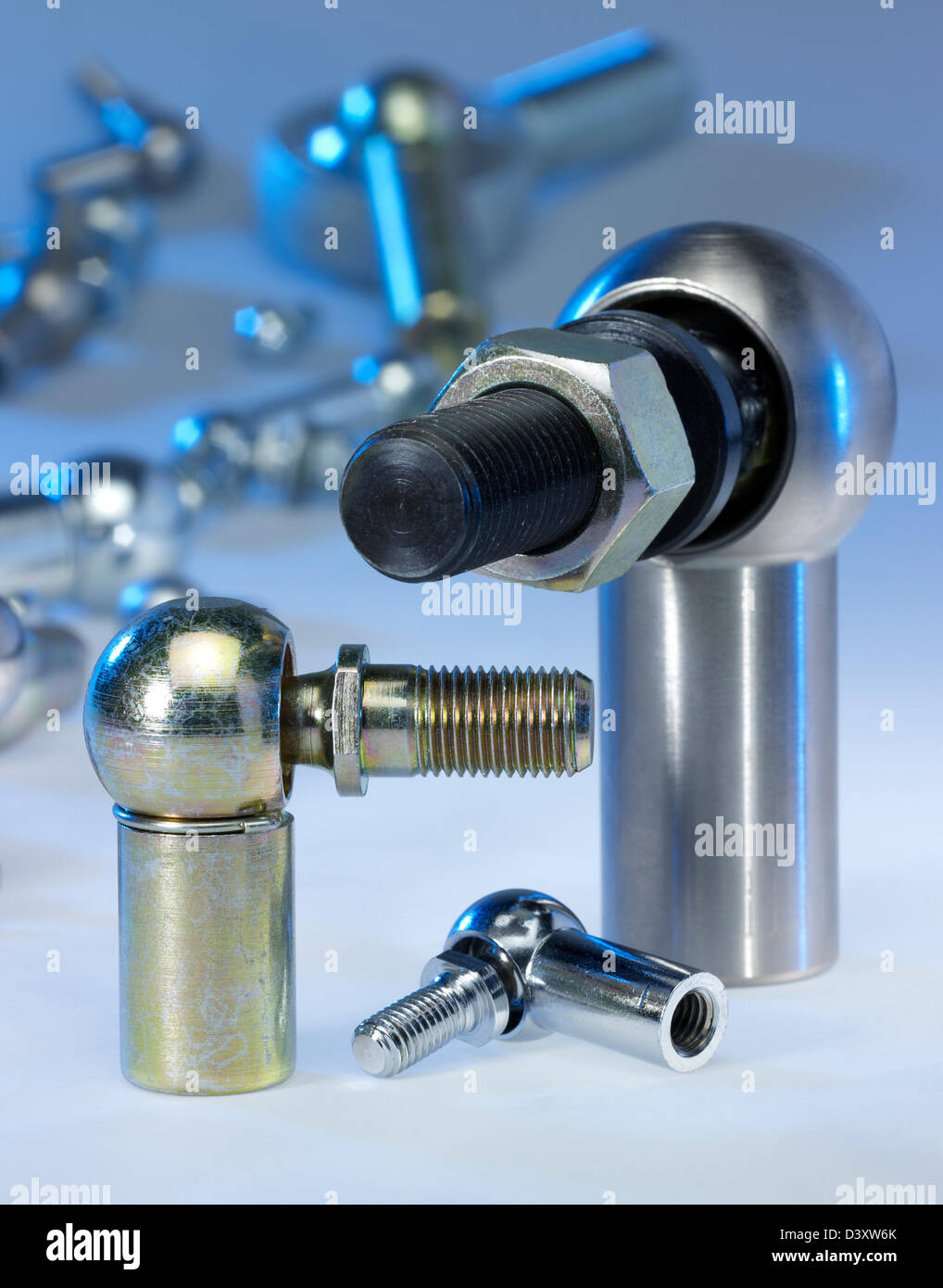 blue illuminated spherical joints in light back Stock Photo - Alamy