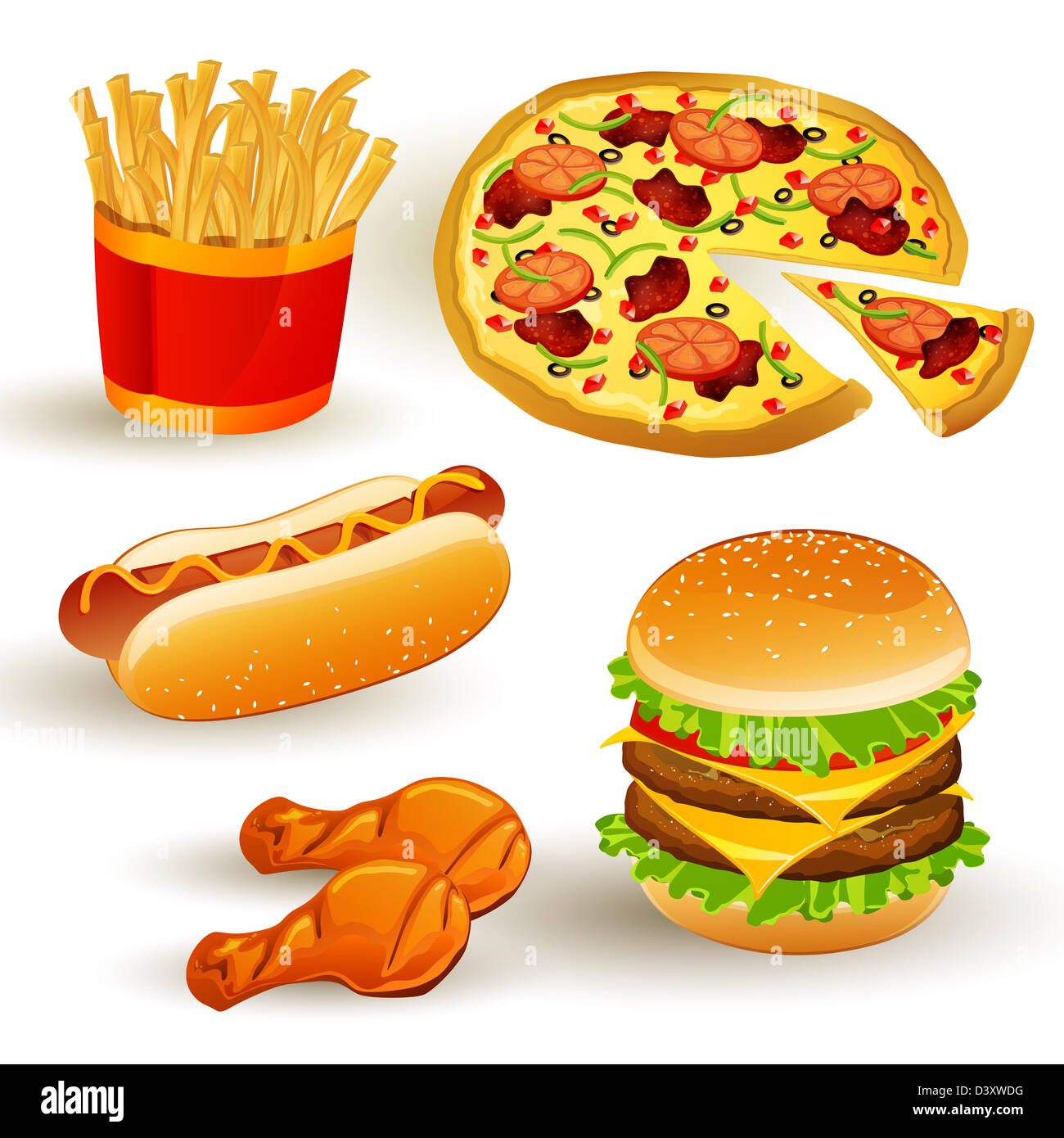 Fast Food icons Stock Photo - Alamy
