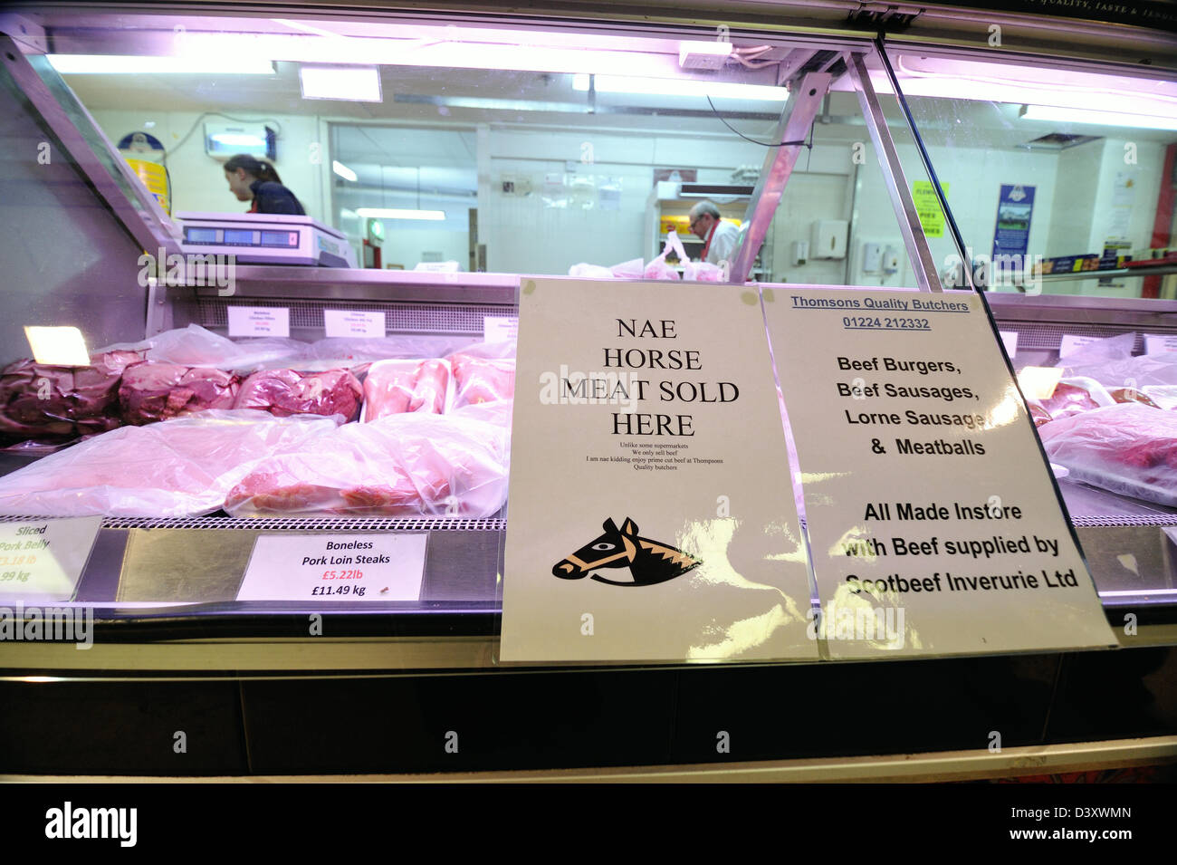 Aberdeen butcher Tommy Thomson declares his shop has no horse meat in ...