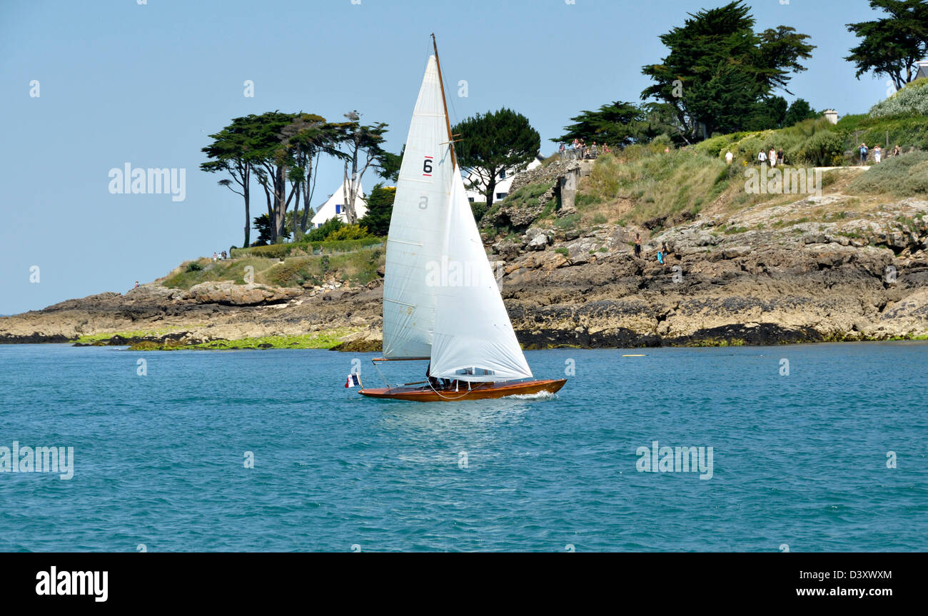 Sailing boat in front of Navalo Port (Shark, Requin), during the event ...