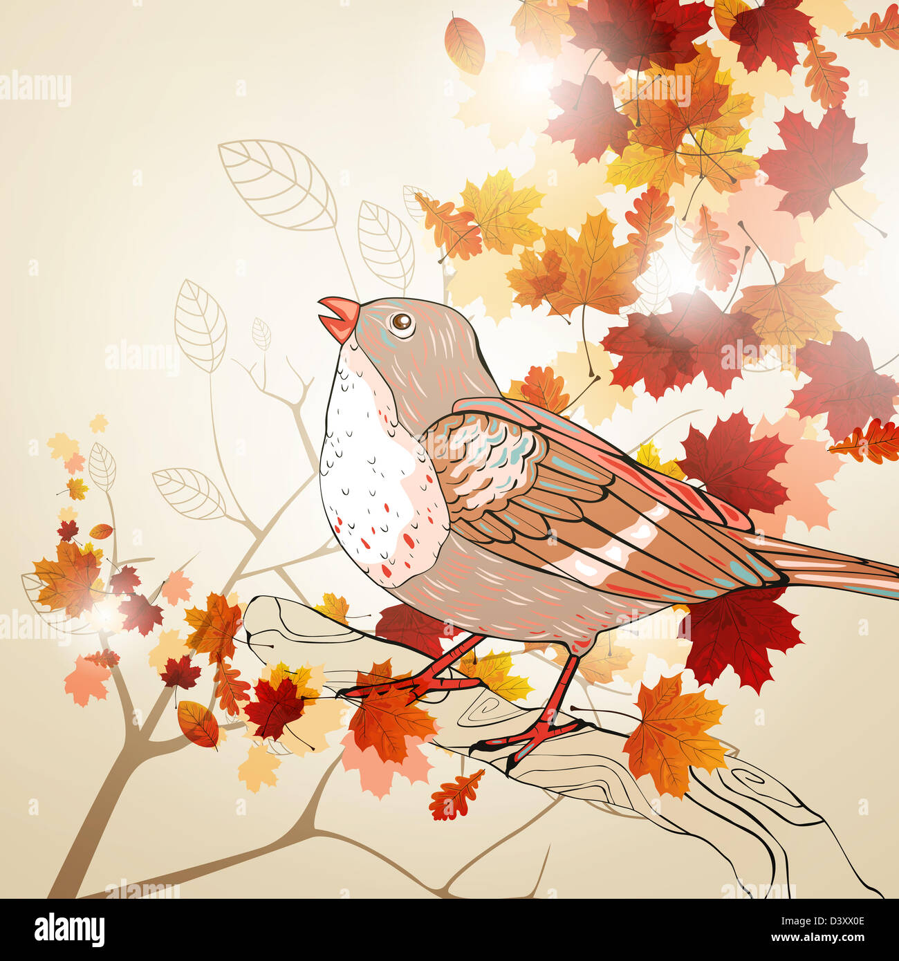 Bird on a branch Stock Photo - Alamy