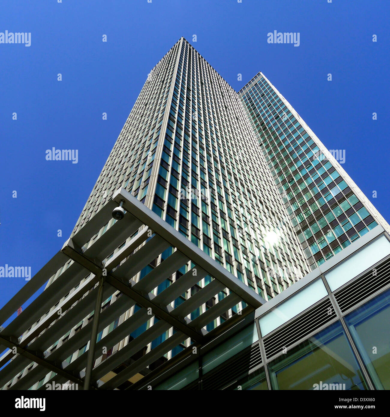 Euston Tower modern building against blue sky Stock Photo - Alamy